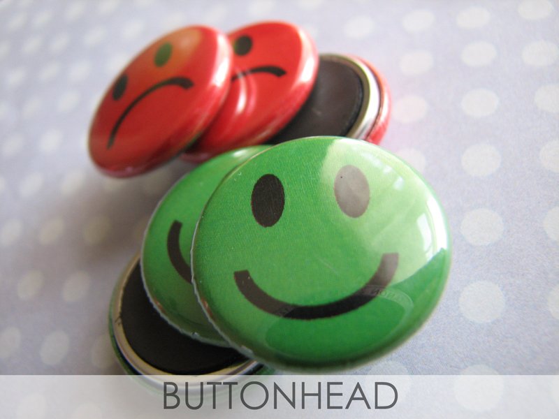 Frowny and Smiley Face Magnets • Buttonhead